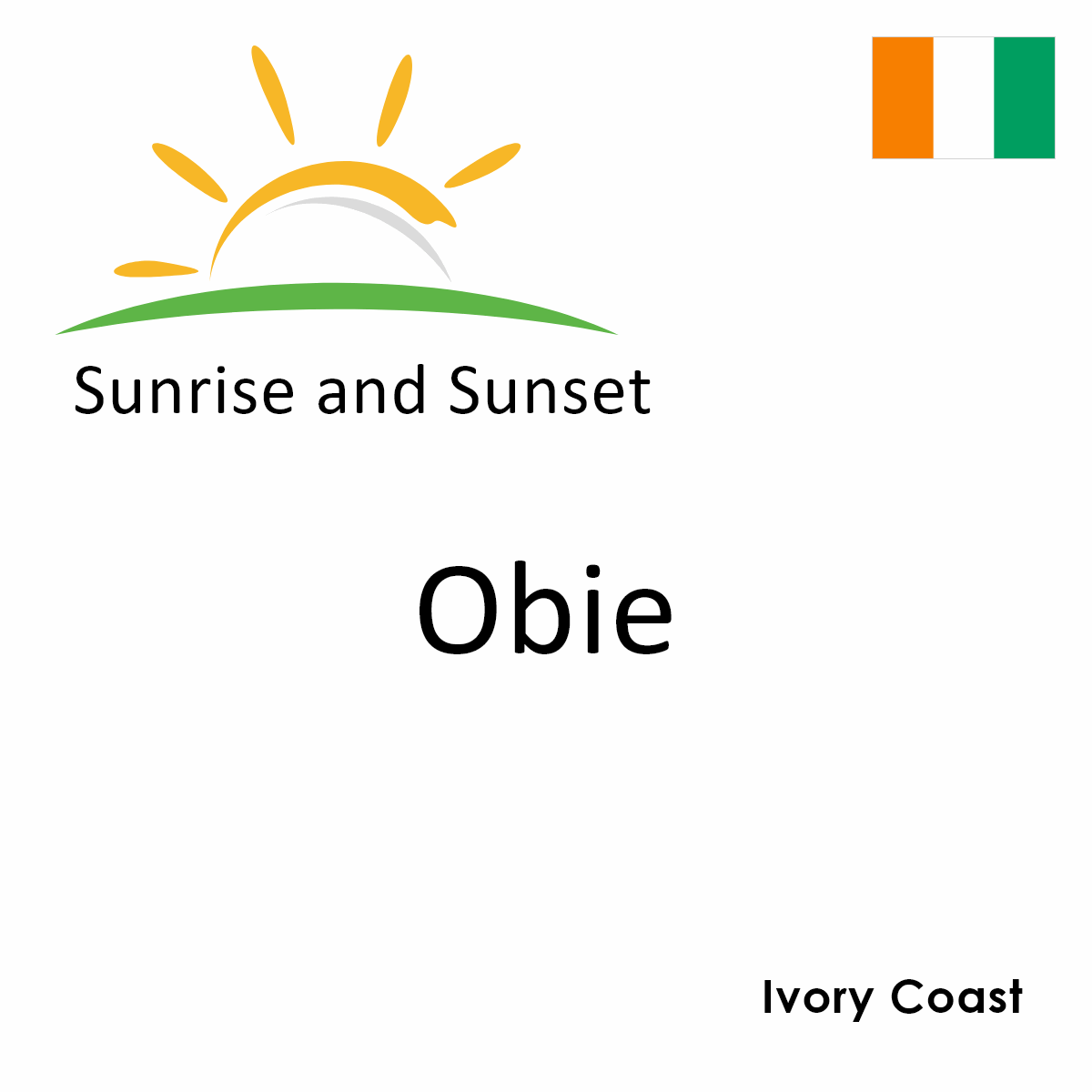 Sunrise and Sunset Times in Obie, Ivory Coast