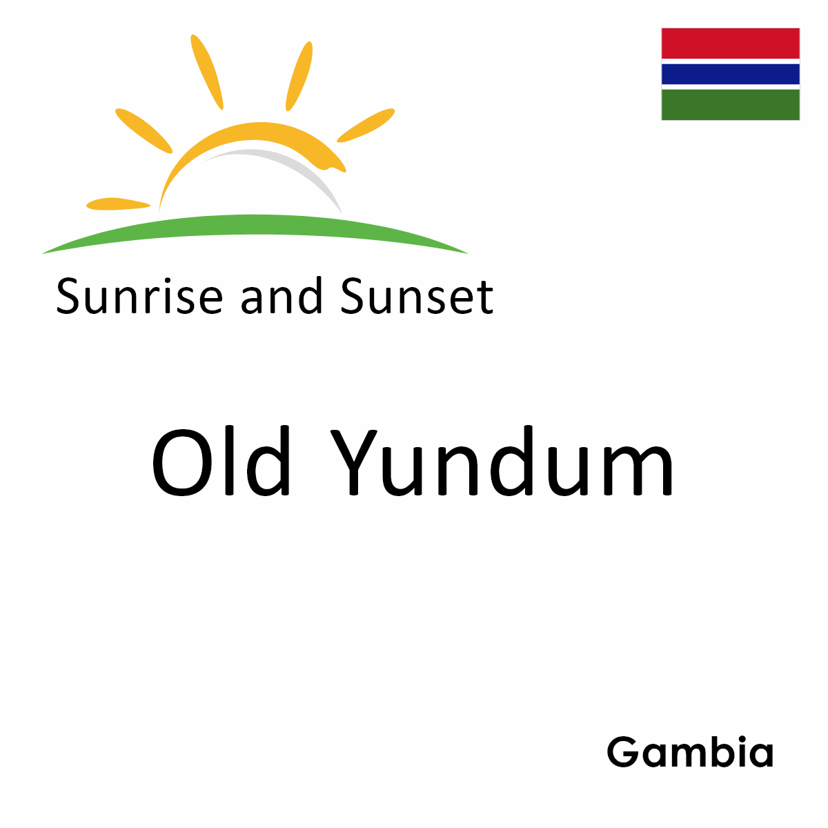 Sunrise and Sunset Times in Old Yundum, Gambia