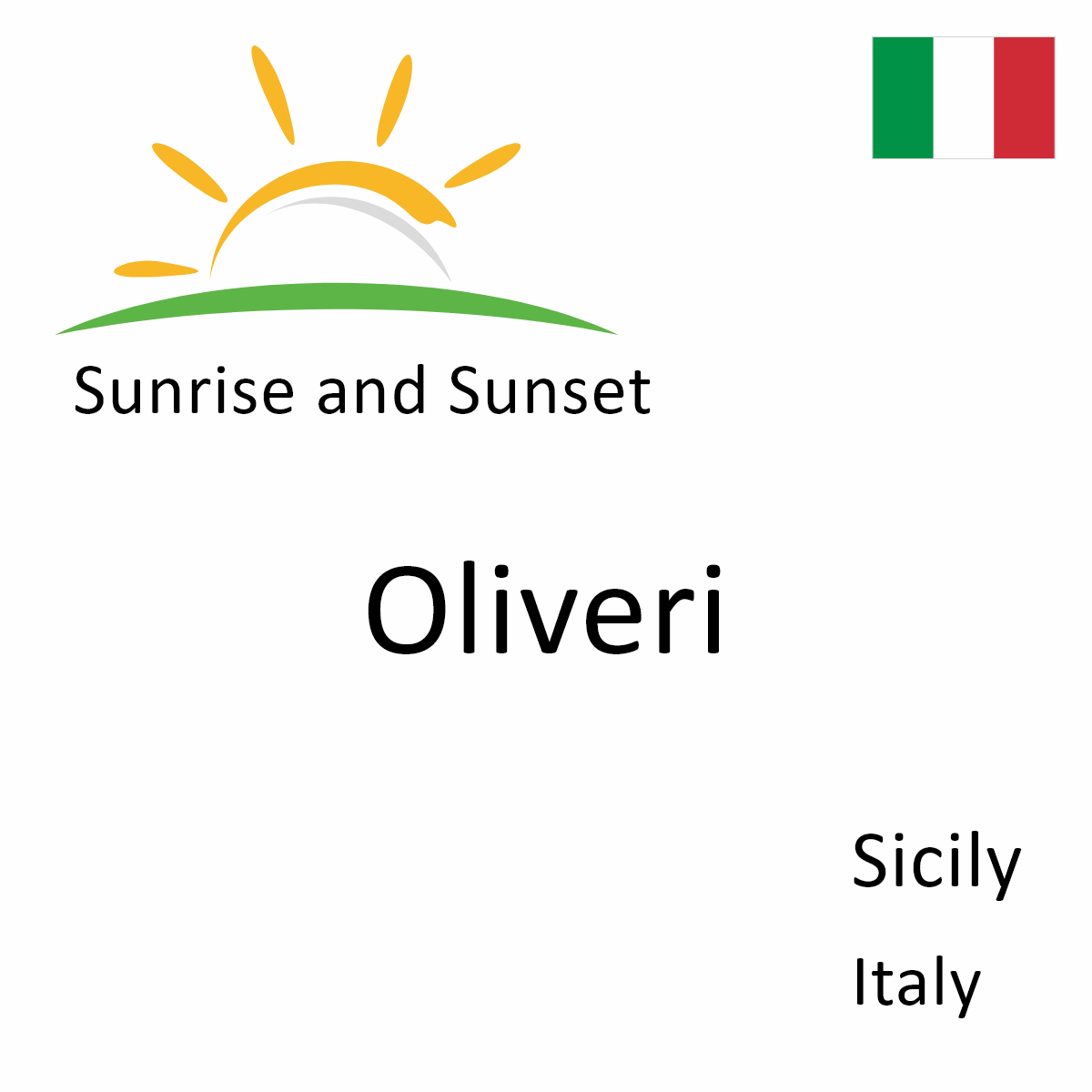 Sunrise and Sunset Times in Oliveri, Sicily, Italy