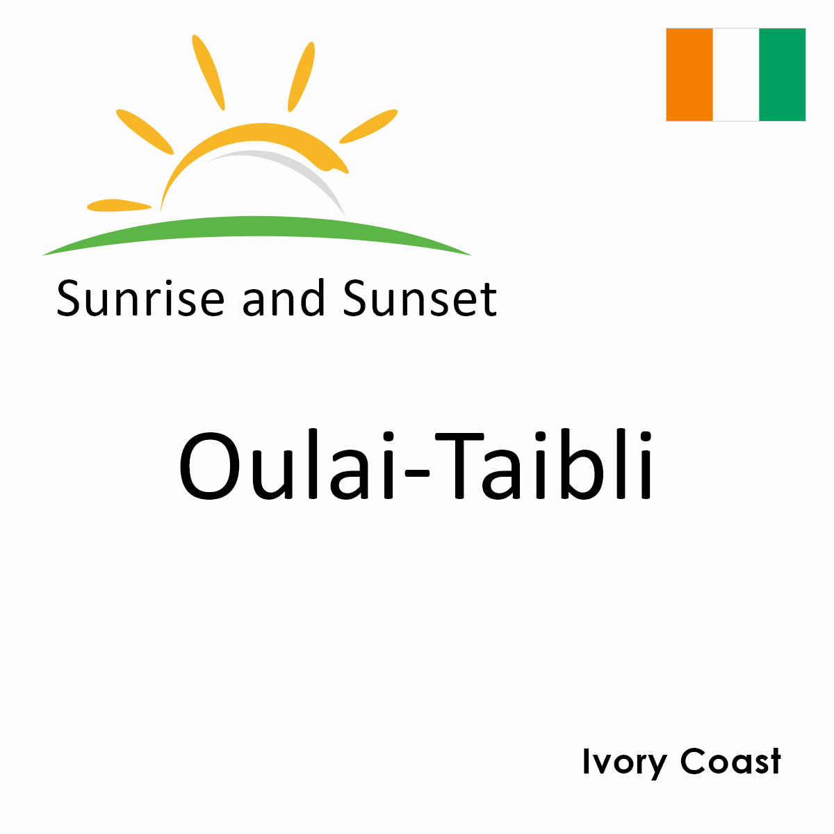 Sunrise and Sunset Times in Oulai-Taibli, Ivory Coast