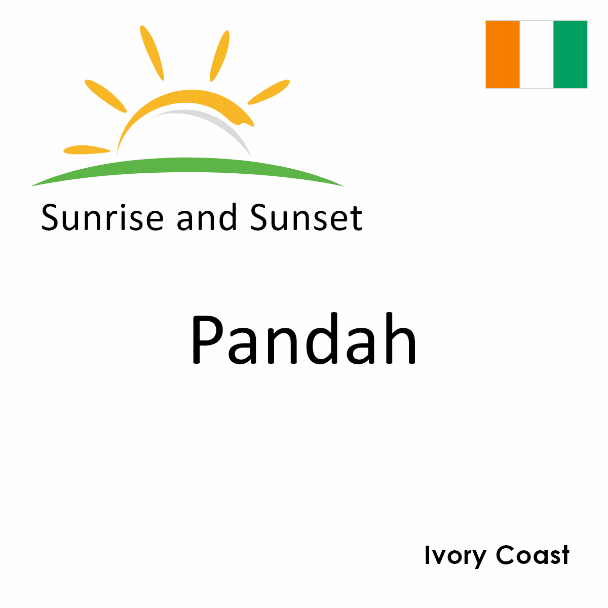 Sunrise and Sunset Times in Pandah, Ivory Coast