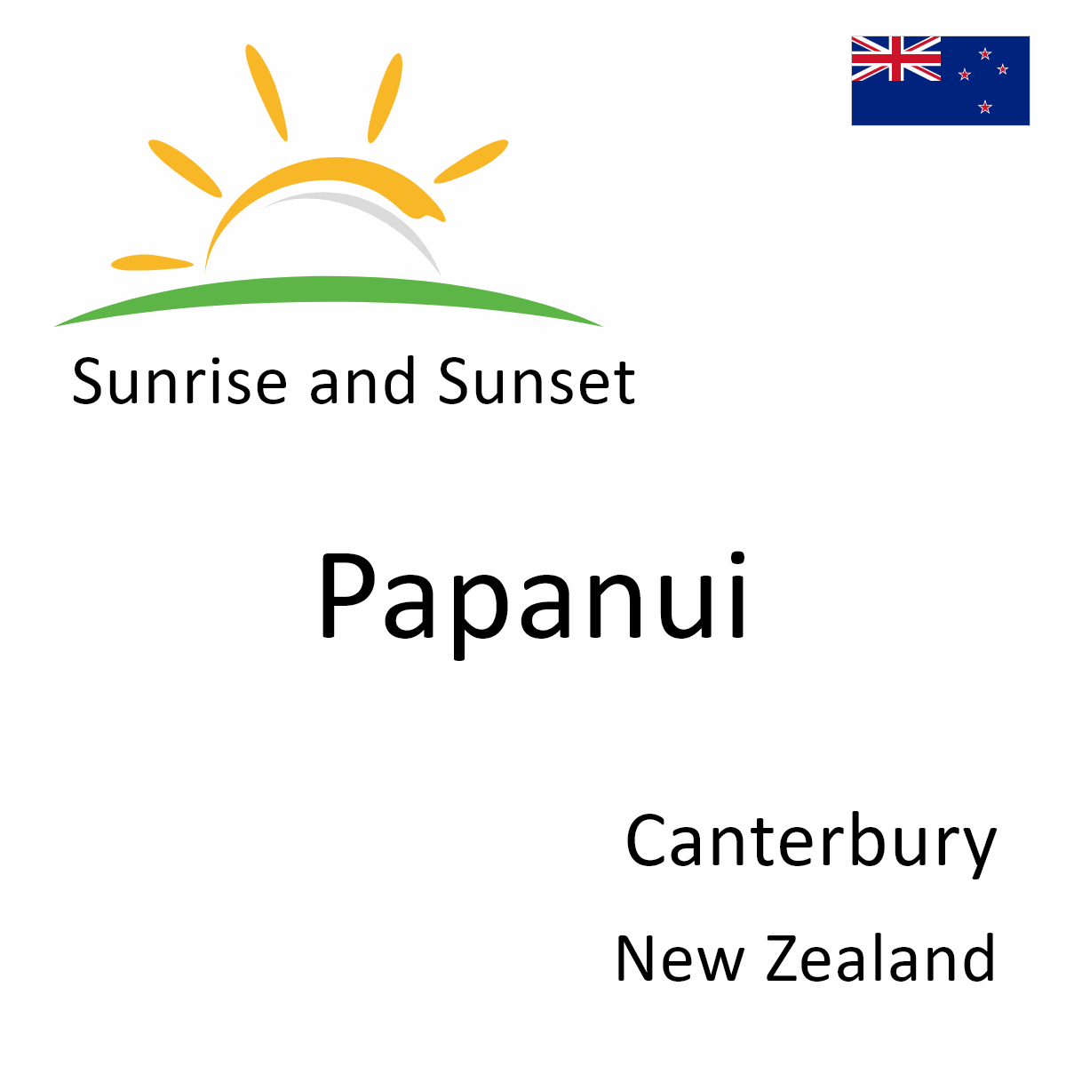 Sunrise and Sunset Times in Papanui, Canterbury, New Zealand
