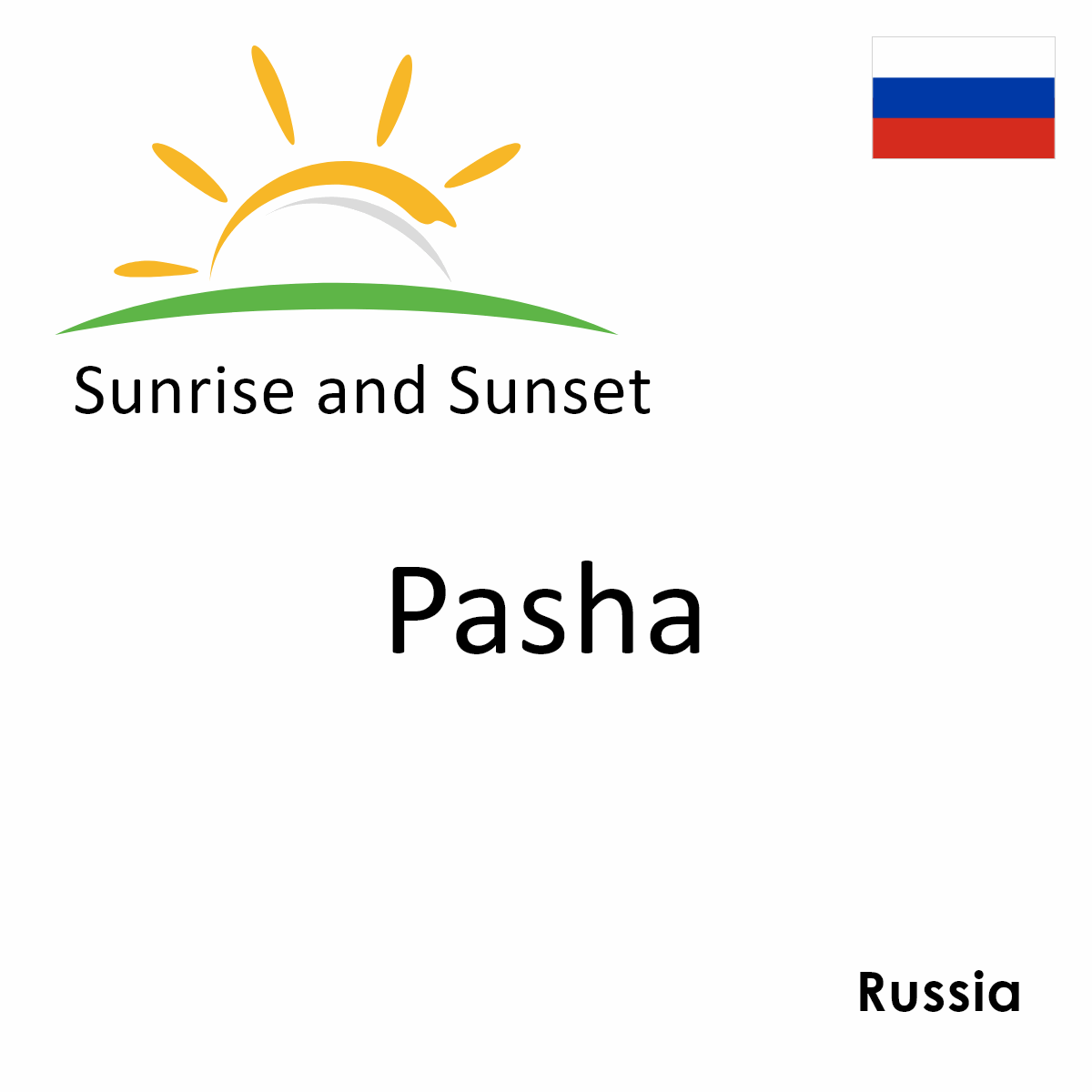 Sunrise and Sunset Times in Pasha, Russia