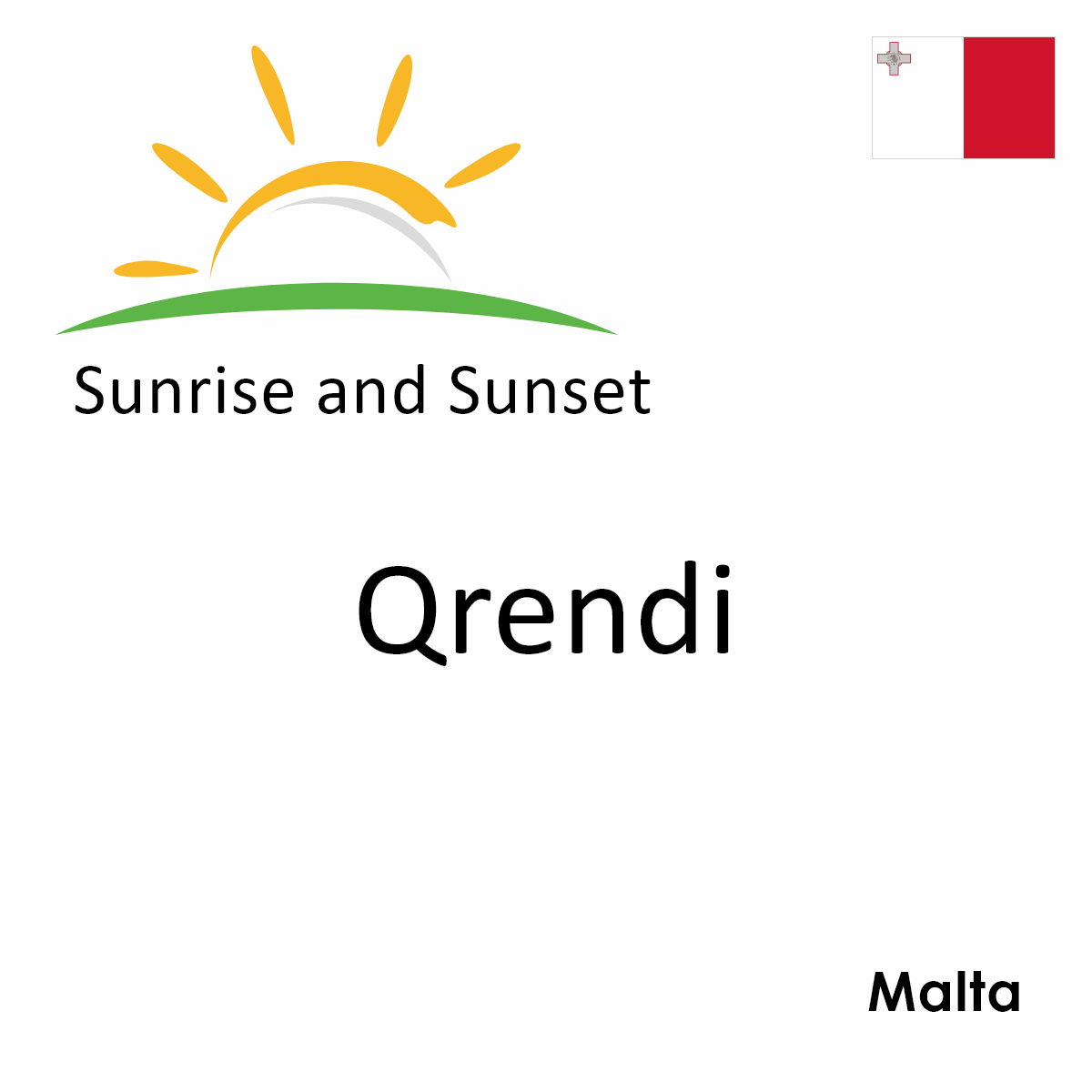 Sunrise and Sunset Times in Qrendi, Malta