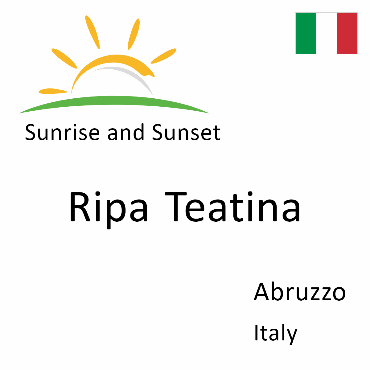 Sunrise and Sunset Times in Ripa Teatina, Abruzzo, Italy