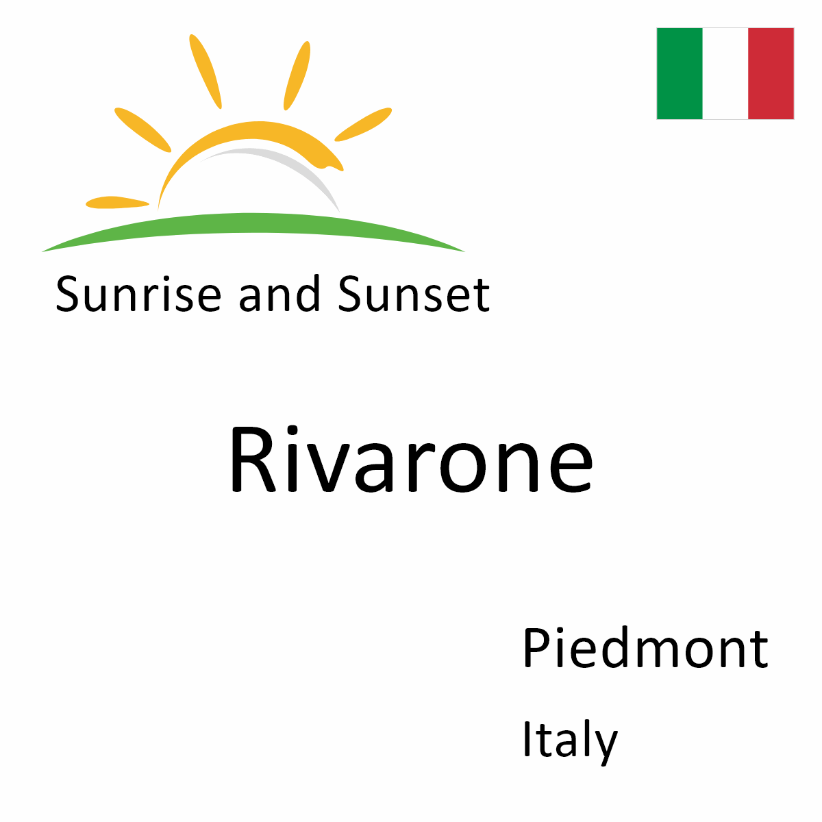 Sunrise and Sunset Times in Rivarone, Piedmont, Italy