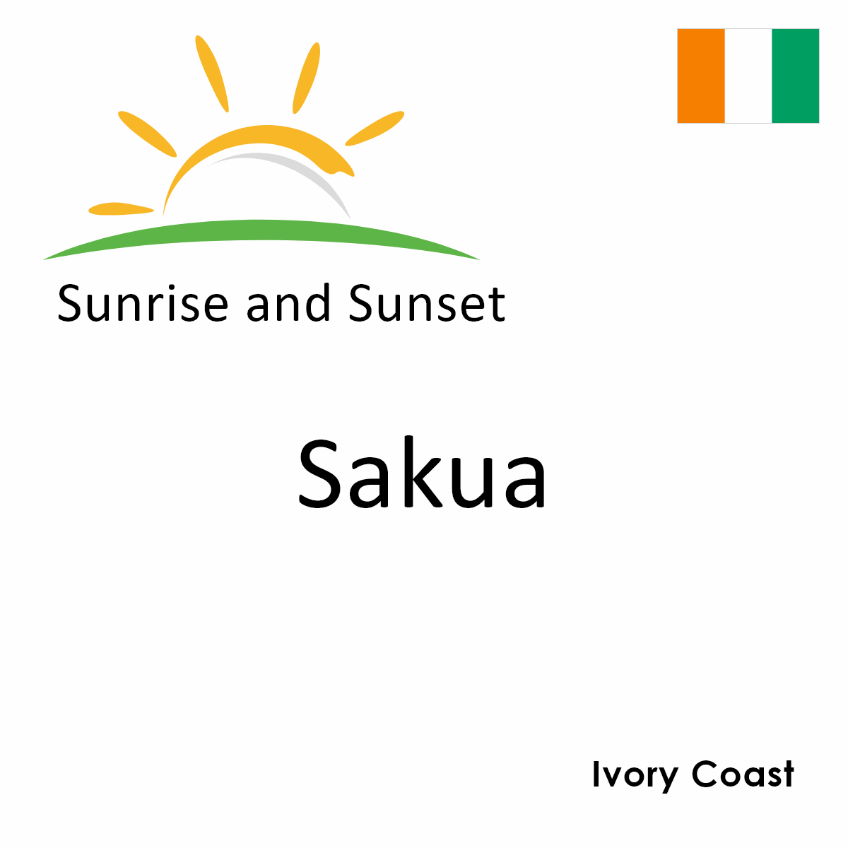 Sunrise and Sunset Times in Sakua, Ivory Coast