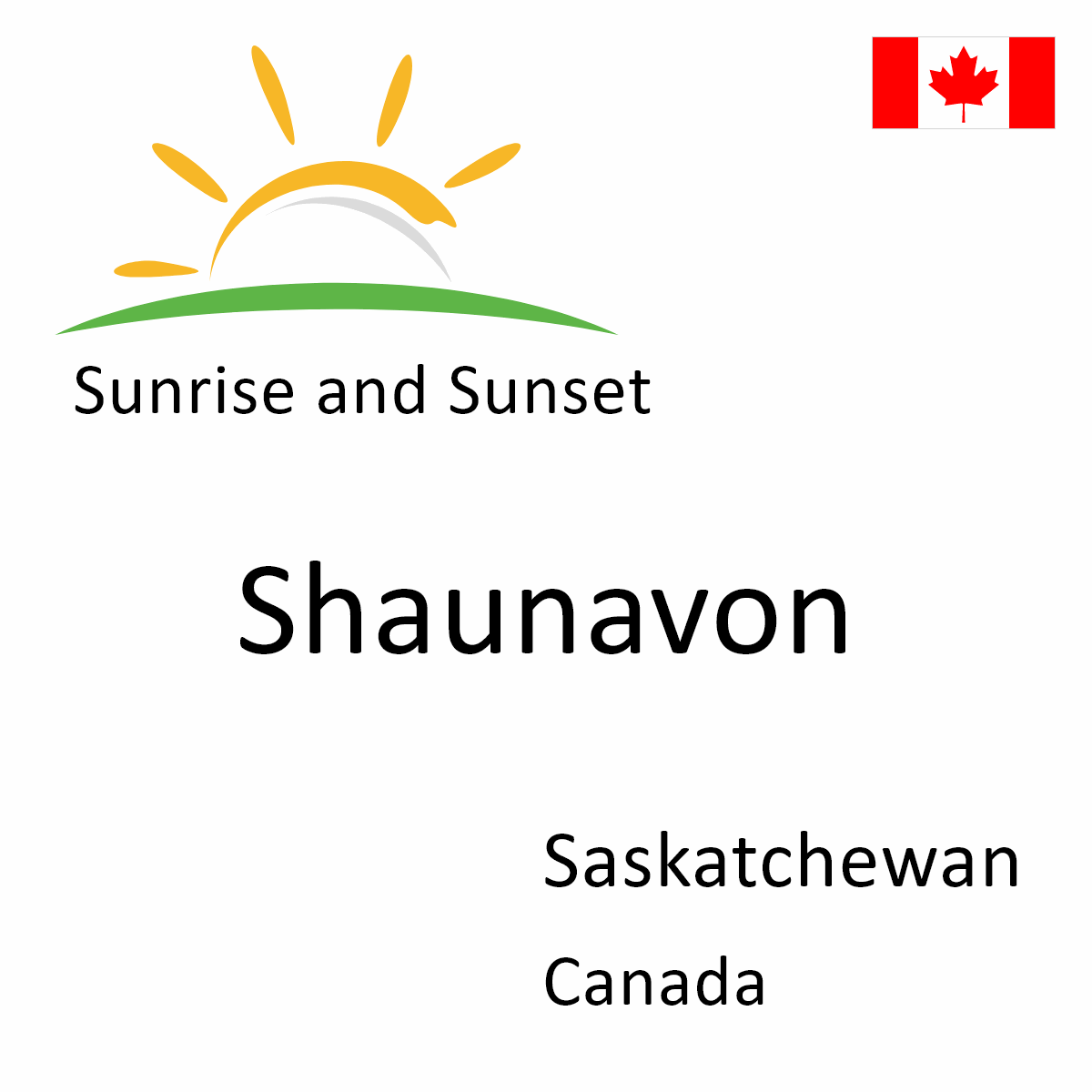 Sunrise and Sunset Times in Shaunavon, Saskatchewan, Canada