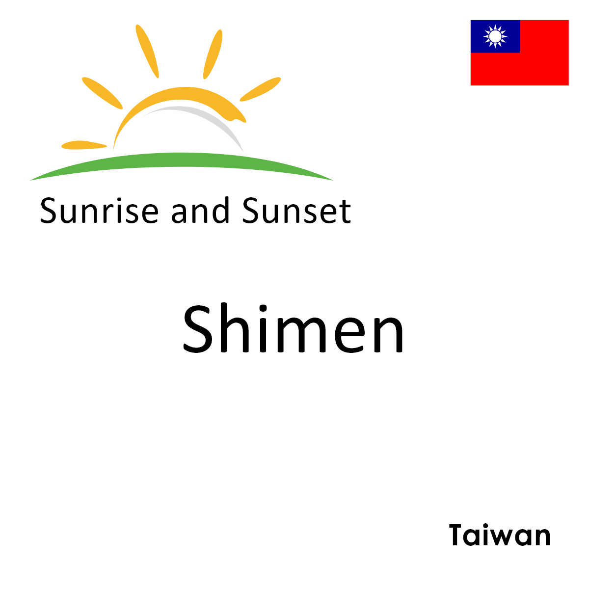 Sunrise and Sunset Times in Shimen, Taiwan