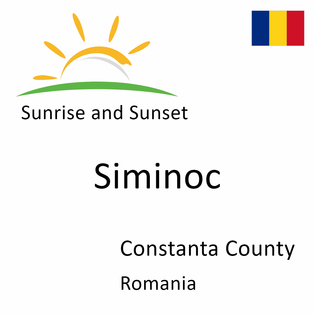 Sunrise and Sunset Times in Siminoc, Constanta County, Romania