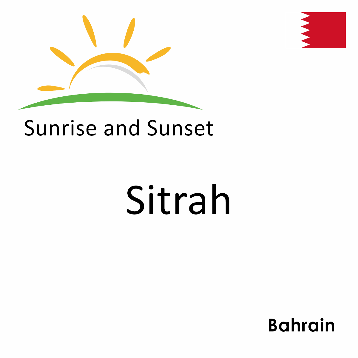 Sunrise and Sunset Times in Sitrah, Bahrain