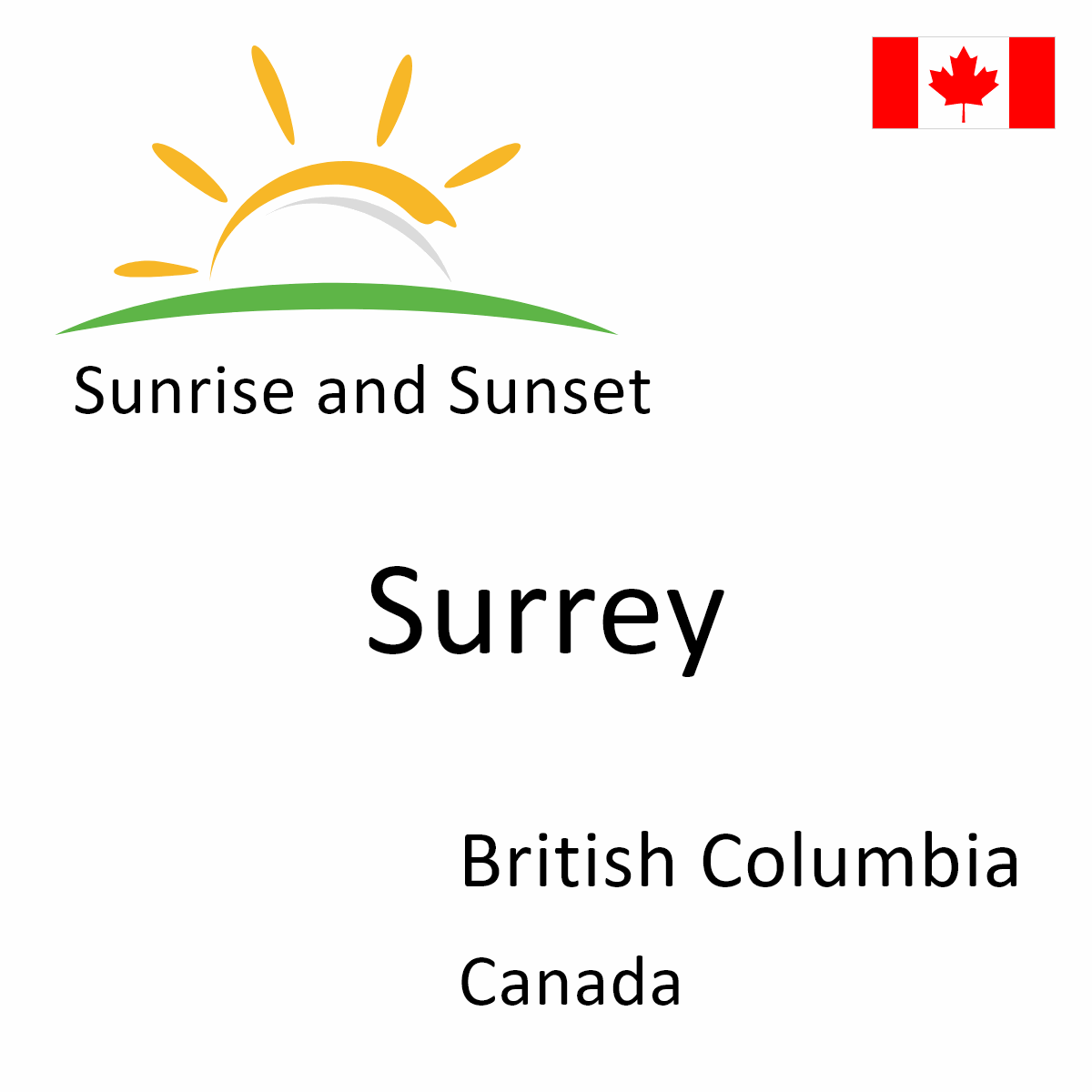 Sunrise and Sunset Times in Surrey, British Columbia, Canada