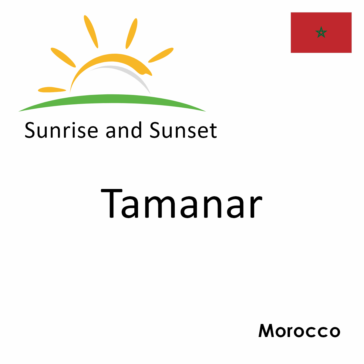 Sunrise and Sunset Times in Tamanar, Morocco