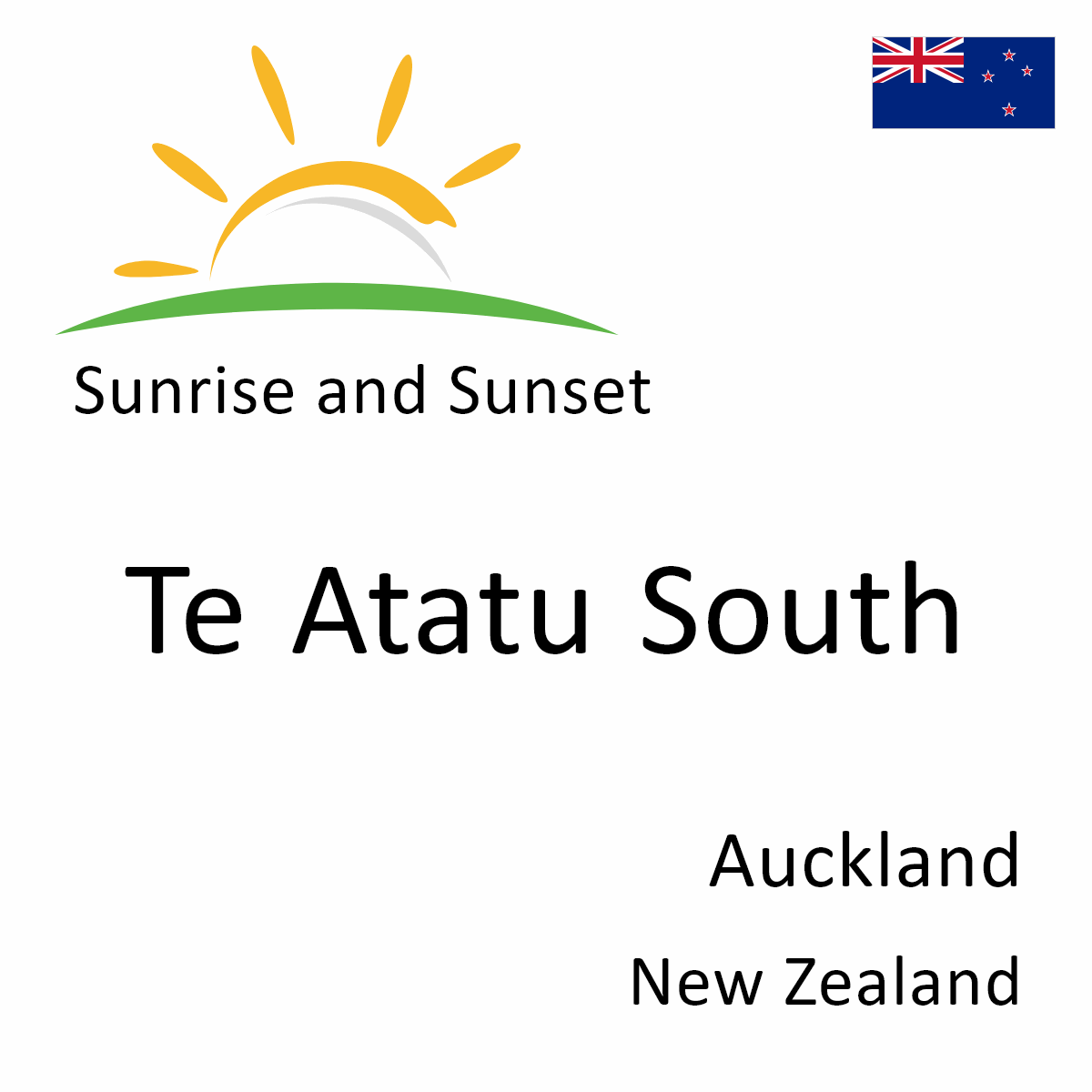 Sunrise and Sunset Times in Te Atatu South, Auckland, New Zealand