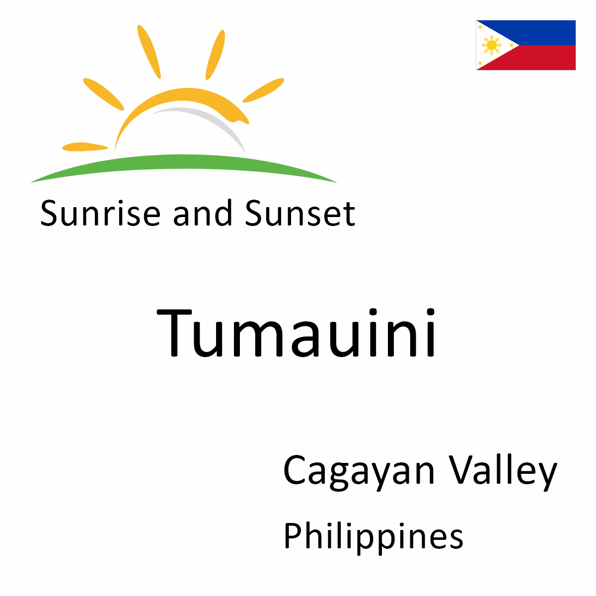 Sunrise and Sunset Times in Tumauini, Cagayan Valley, Philippines