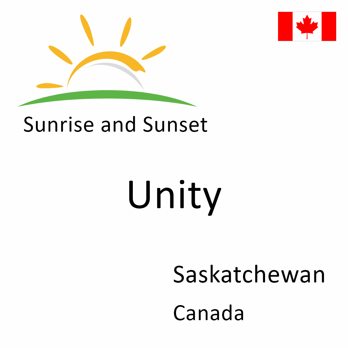 Sunrise and Sunset Times in Unity, Saskatchewan, Canada