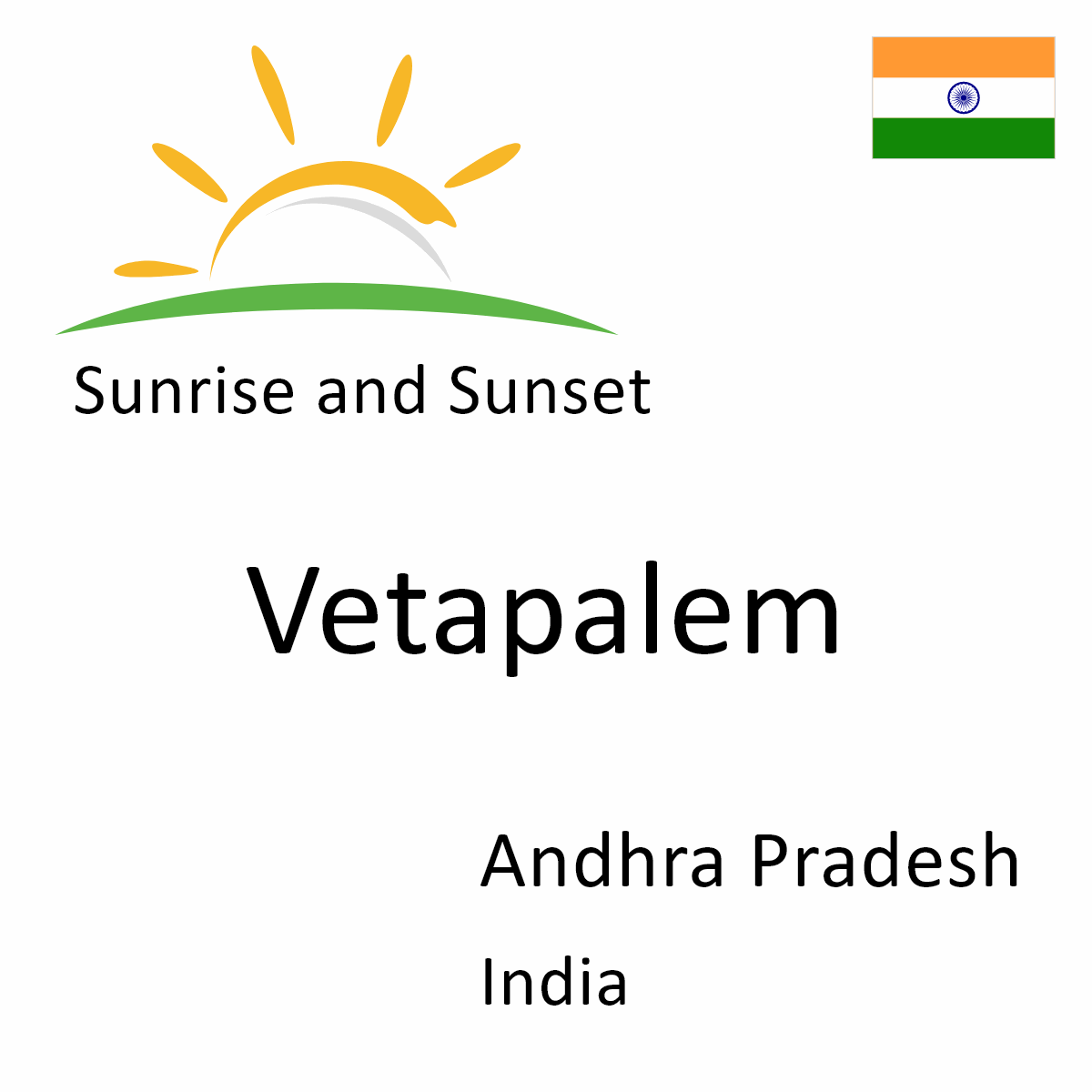 Sunrise and Sunset Times in Vetapalem, Andhra Pradesh, India