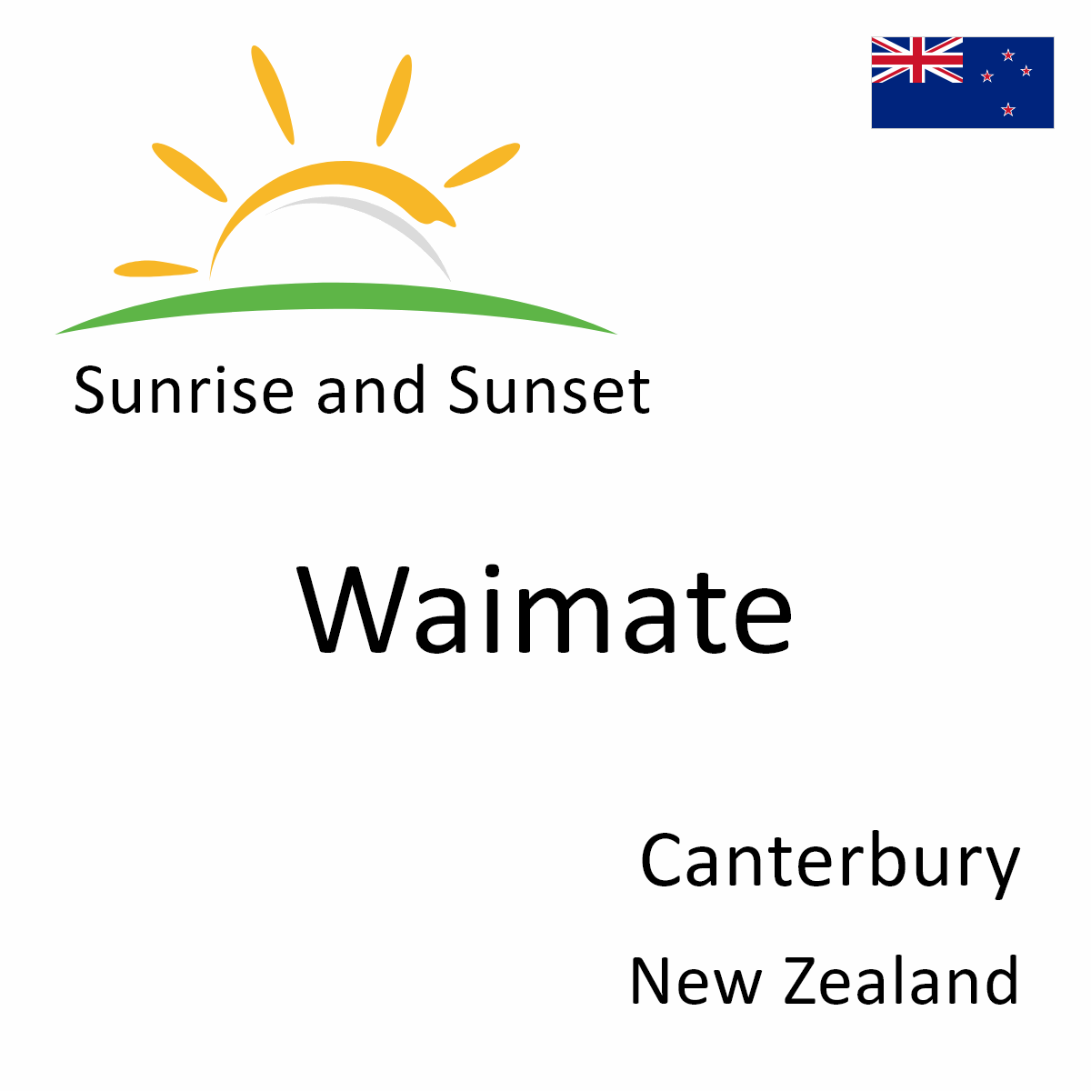 Sunrise and Sunset Times in Waimate, Canterbury, New Zealand