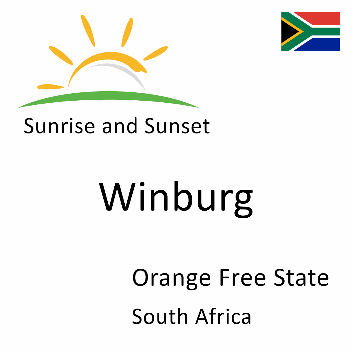 Sunrise and Sunset Times in Winburg, Orange Free State, South Africa