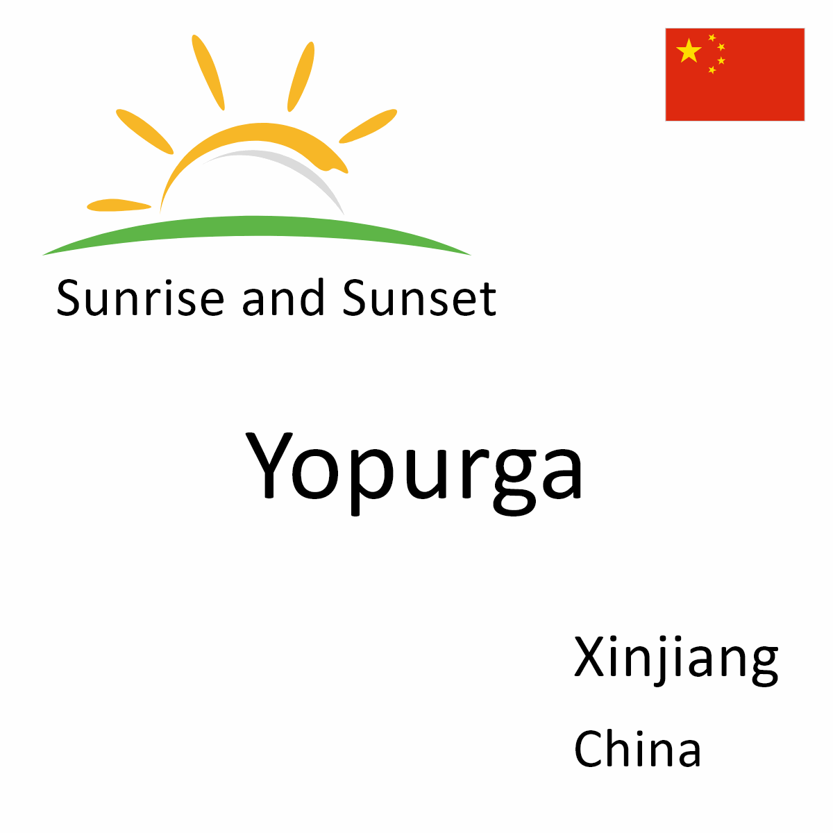 Sunrise and Sunset Times in Yopurga, Xinjiang, China