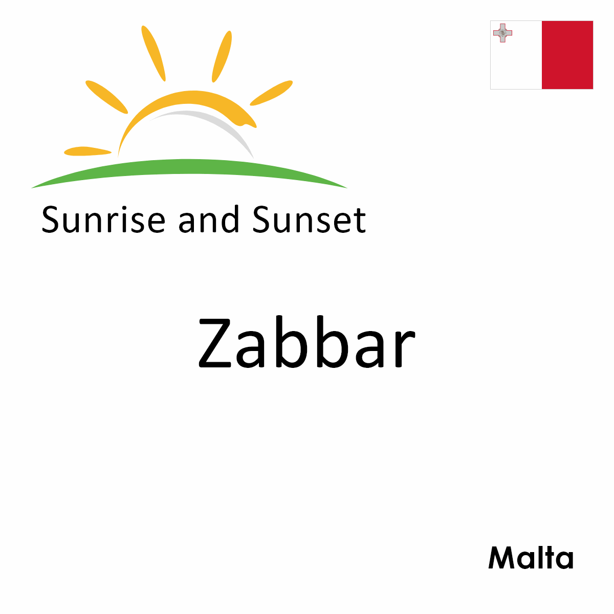 Sunrise and Sunset Times in Zabbar, Malta