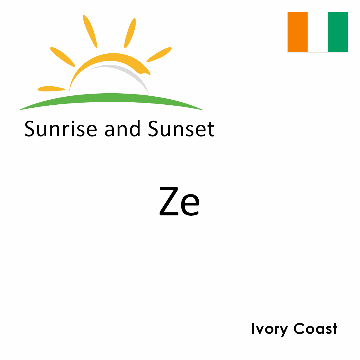 Sunrise and Sunset Times in Ze, Ivory Coast