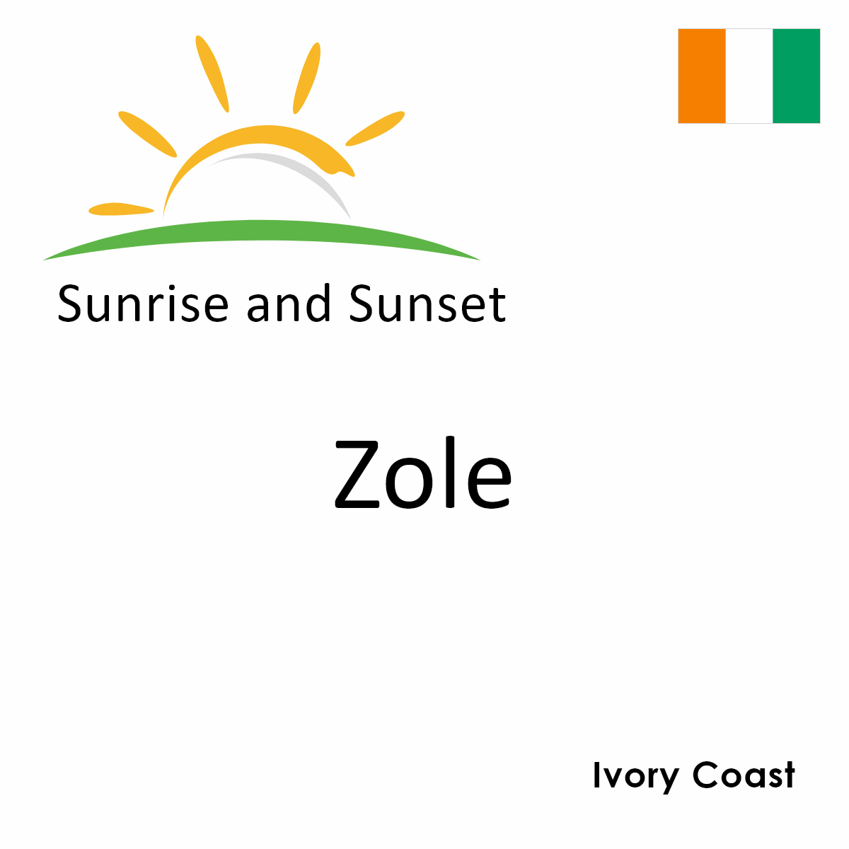 Sunrise and Sunset Times in Zole, Ivory Coast