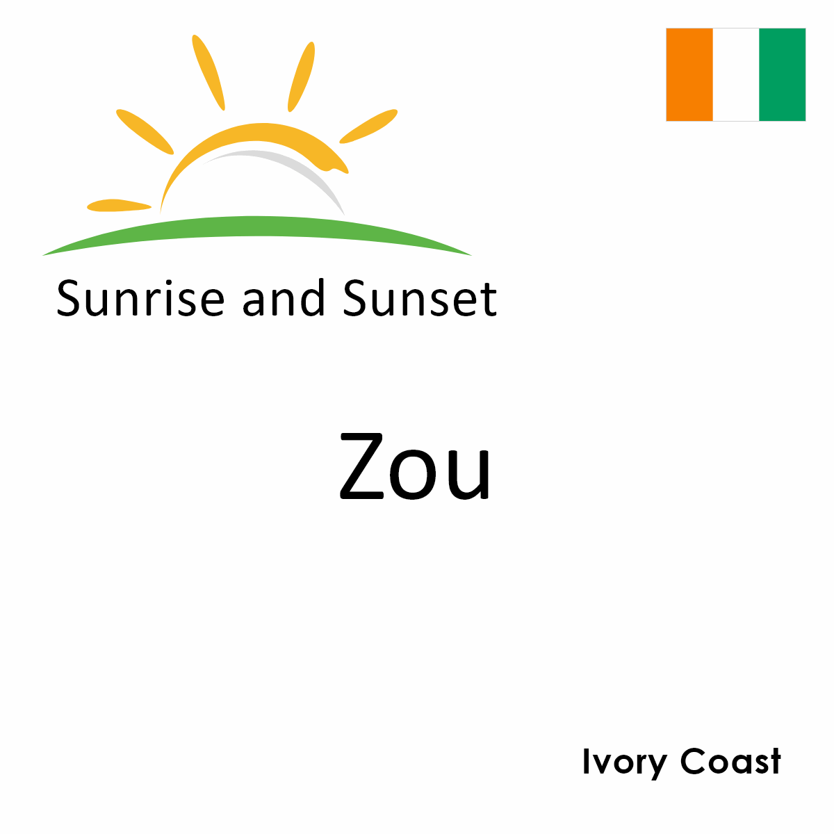 Sunrise and Sunset Times in Zou, Ivory Coast