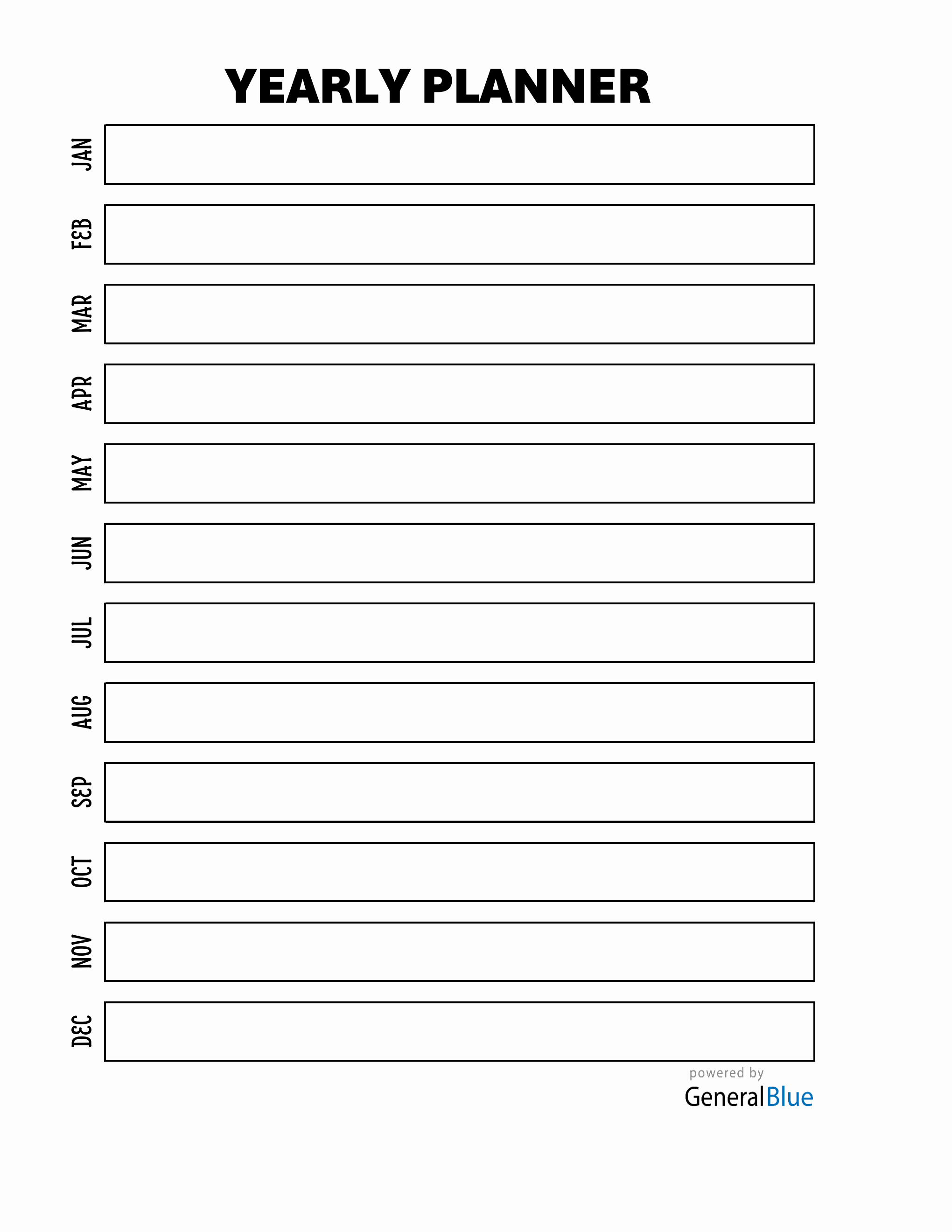 Free Excel Yearly Planner (Printable)